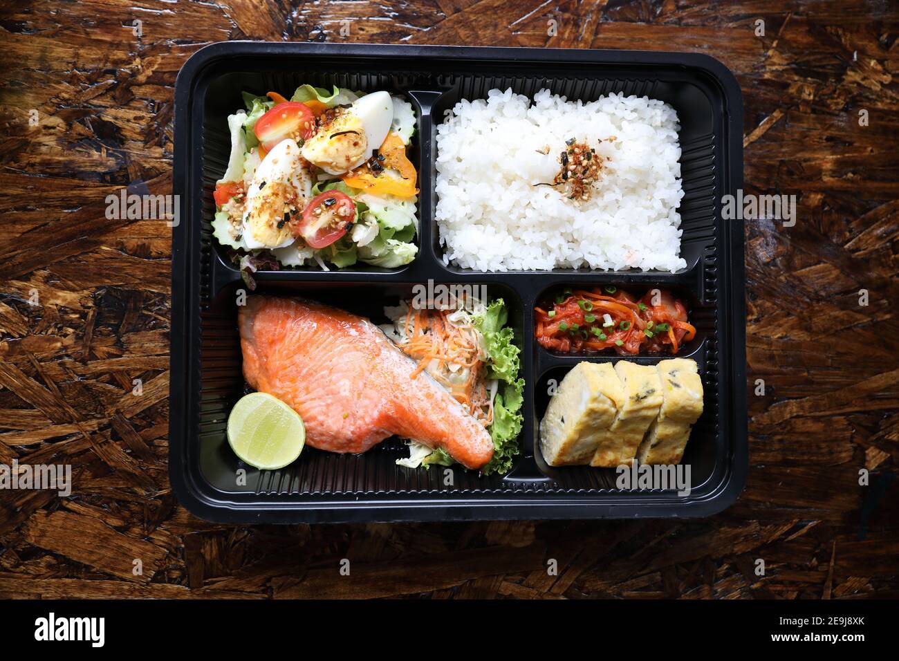 Grilled Salmon bento set Japanese food Stock Photo - Alamy