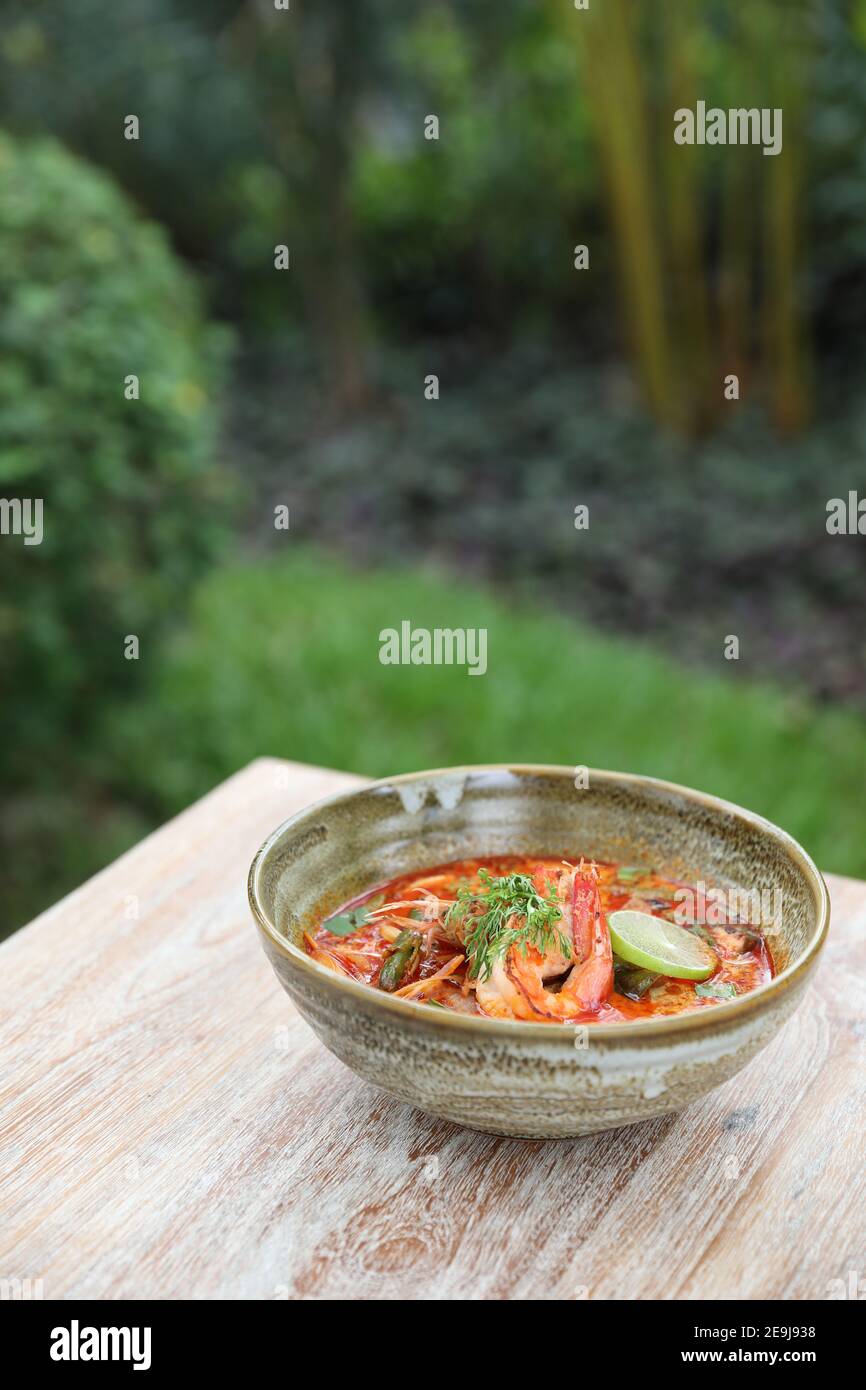 Tom Yum soup , Thai traditional food spicy prawn soup Stock Photo - Alamy