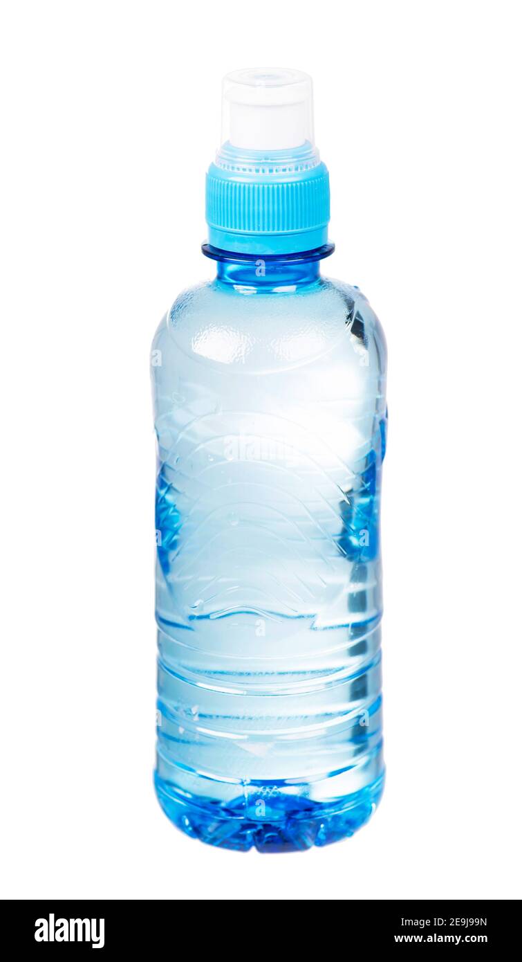 Small plastic water bottle on a white background Stock Photo - Alamy