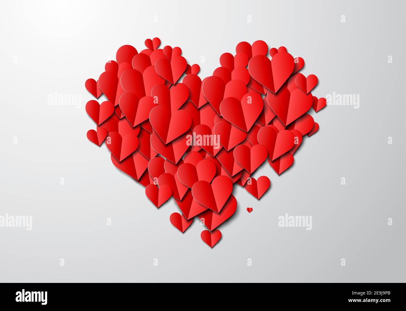 Paper hearts background for Valentine's Day greeting card design Stock ...
