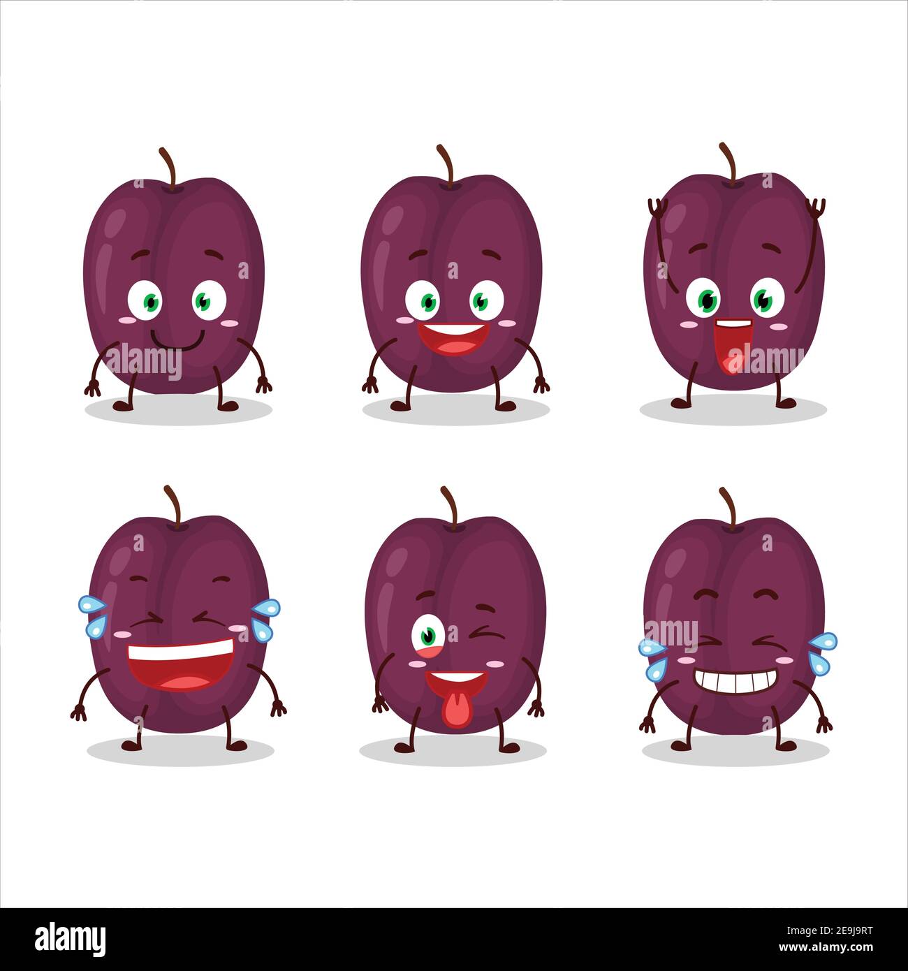 Cartoon character of plum with smile expression. Vector illustration ...