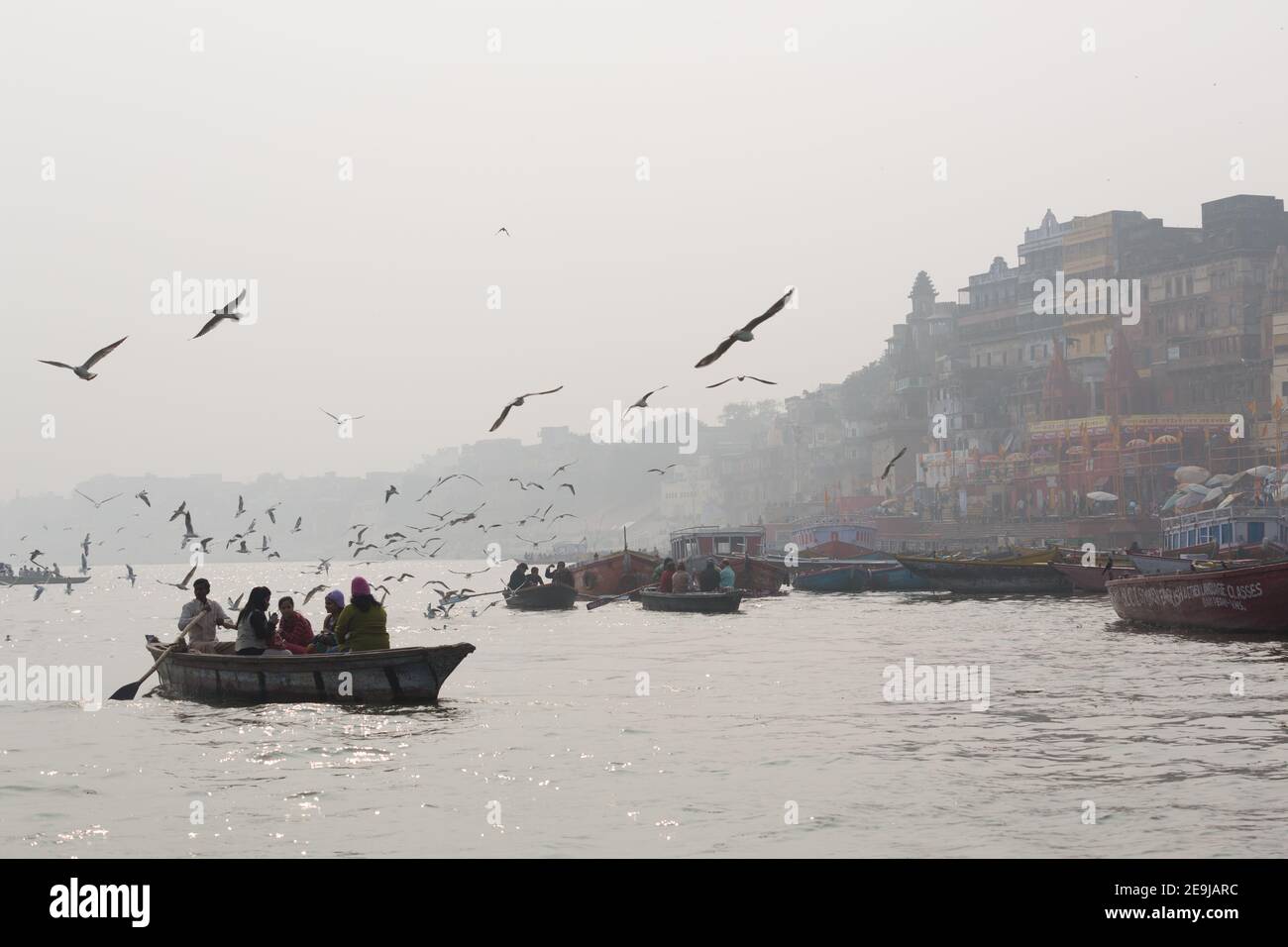 Passenger Boats Crossing The Ganges River Stock Photo - Alamy