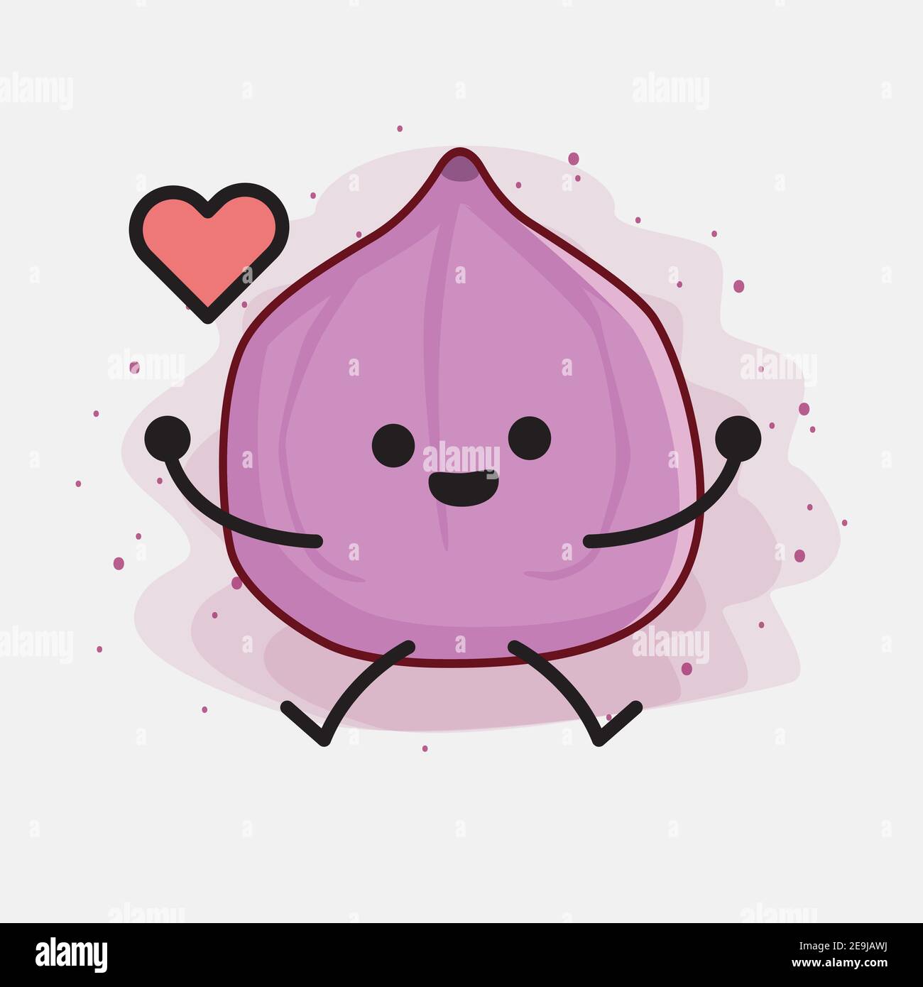 An Illustration Of Cute Fig Fruit Mascot Character Stock Vector Image And Art Alamy