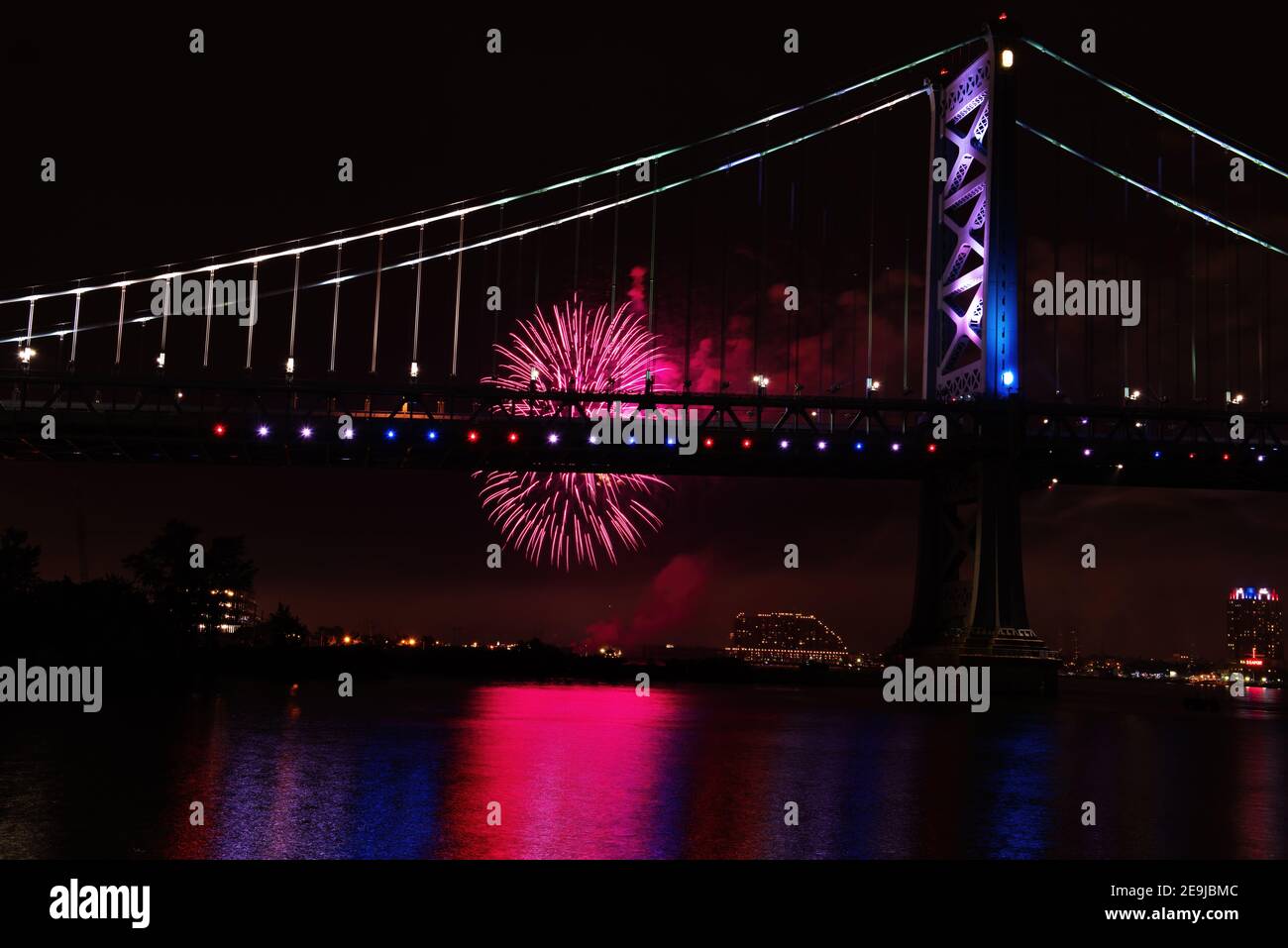 Fireworks Exploding Near Ben Franklin Bridge Philadelphia PA on July ...