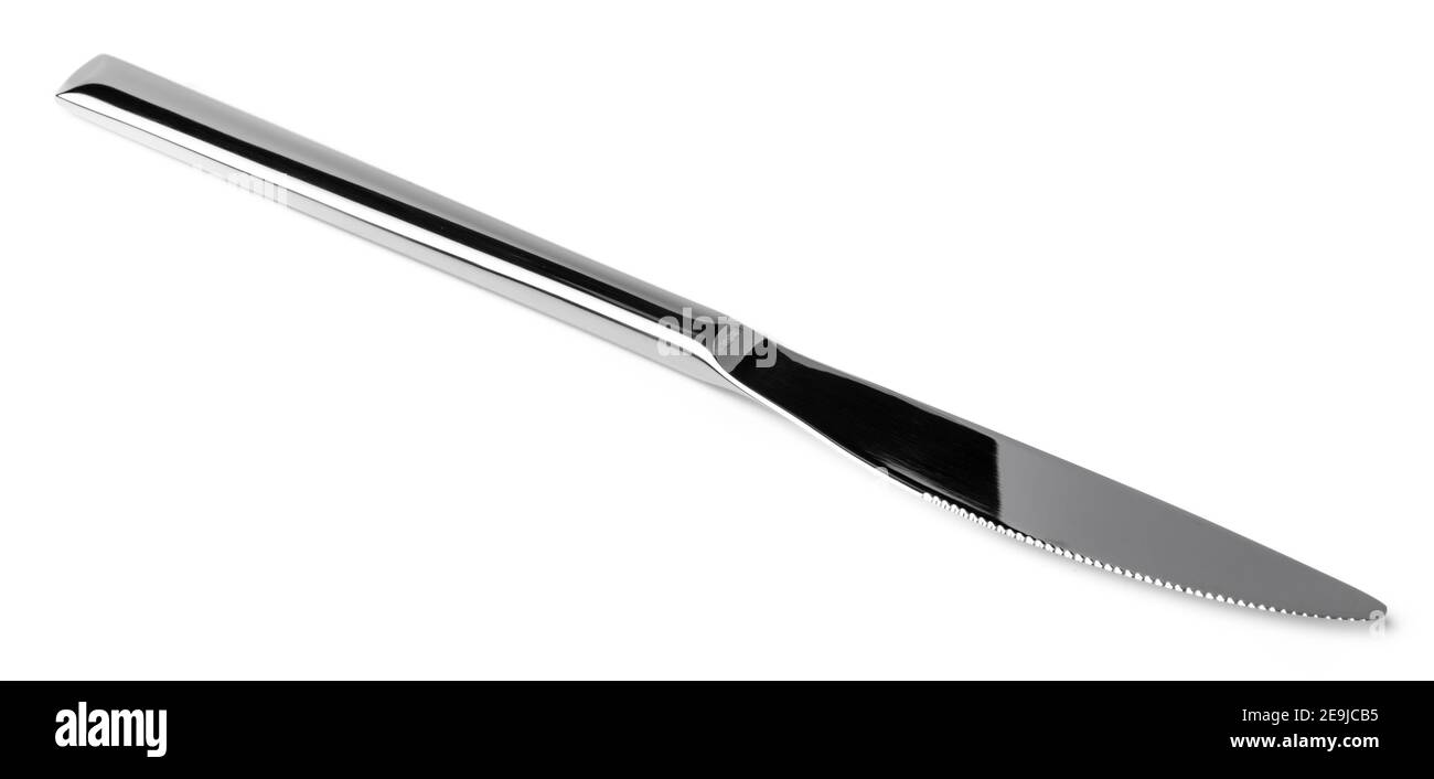 Silver dining knife isolated on white background Stock Photo - Alamy