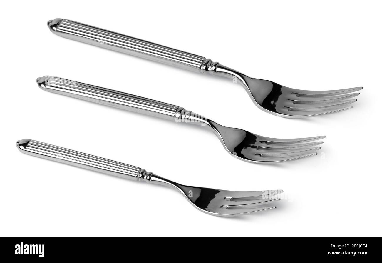 Set of dining forks isolated on white background Stock Photo - Alamy