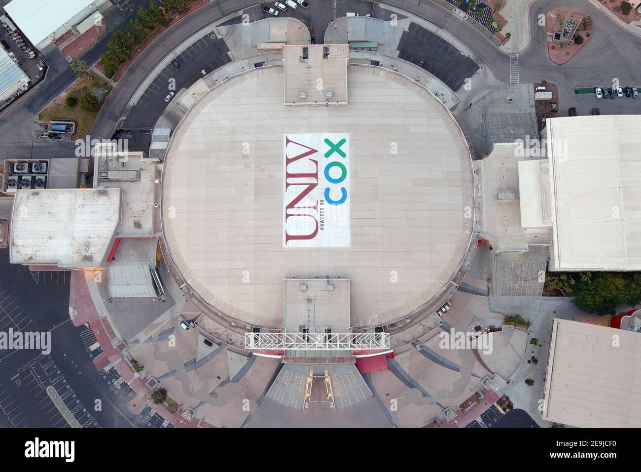 Las Vegas, United States. 03rd Feb, 2021. An aerial view of the Thomas ...
