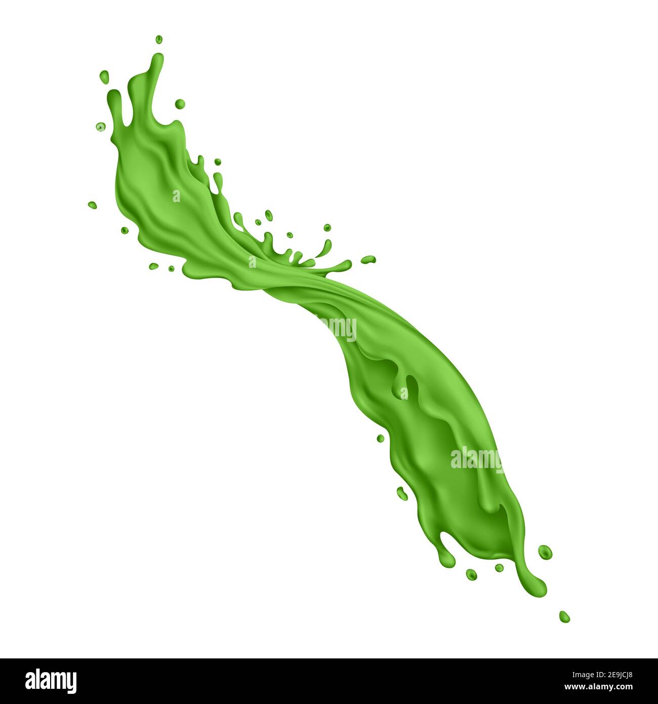 Green liquid splash on a white background Stock Photo - Alamy