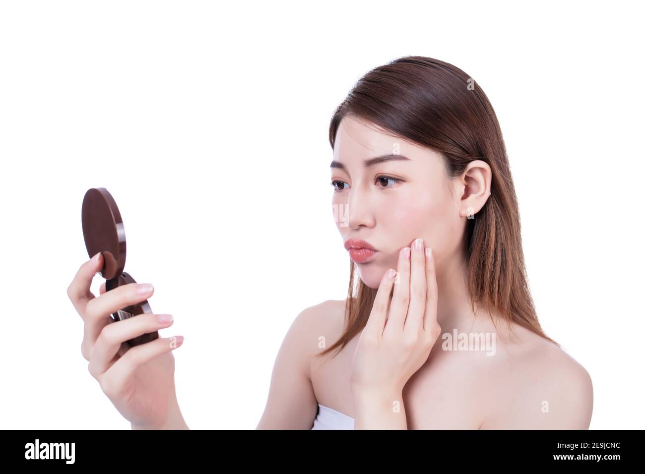 Hand mirror woman reflection sad hi-res stock photography and images ...