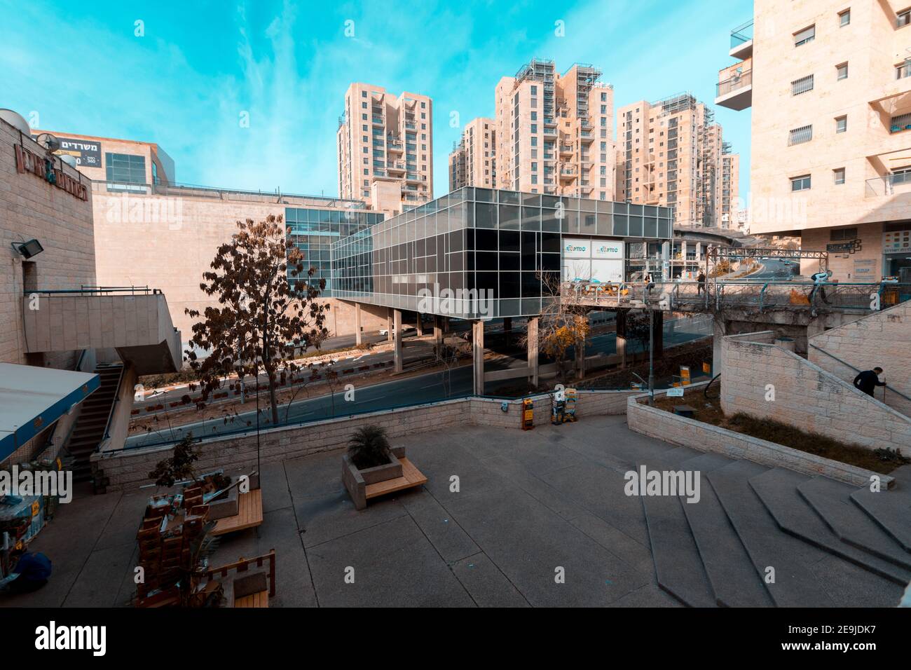 jerusalem-israel. 01-27-2021. Exterior view of the Ramot Mall and the ...