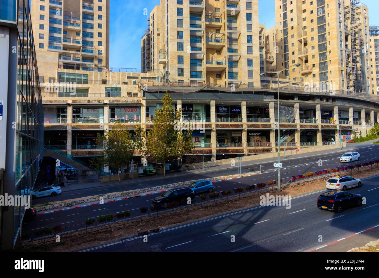 jerusalem-israel. 01-27-2021. Exterior view of the Ramot Mall and the ...