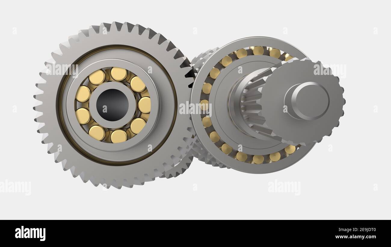 6 speed transmission isolated on background with mask. 3d rendering ...