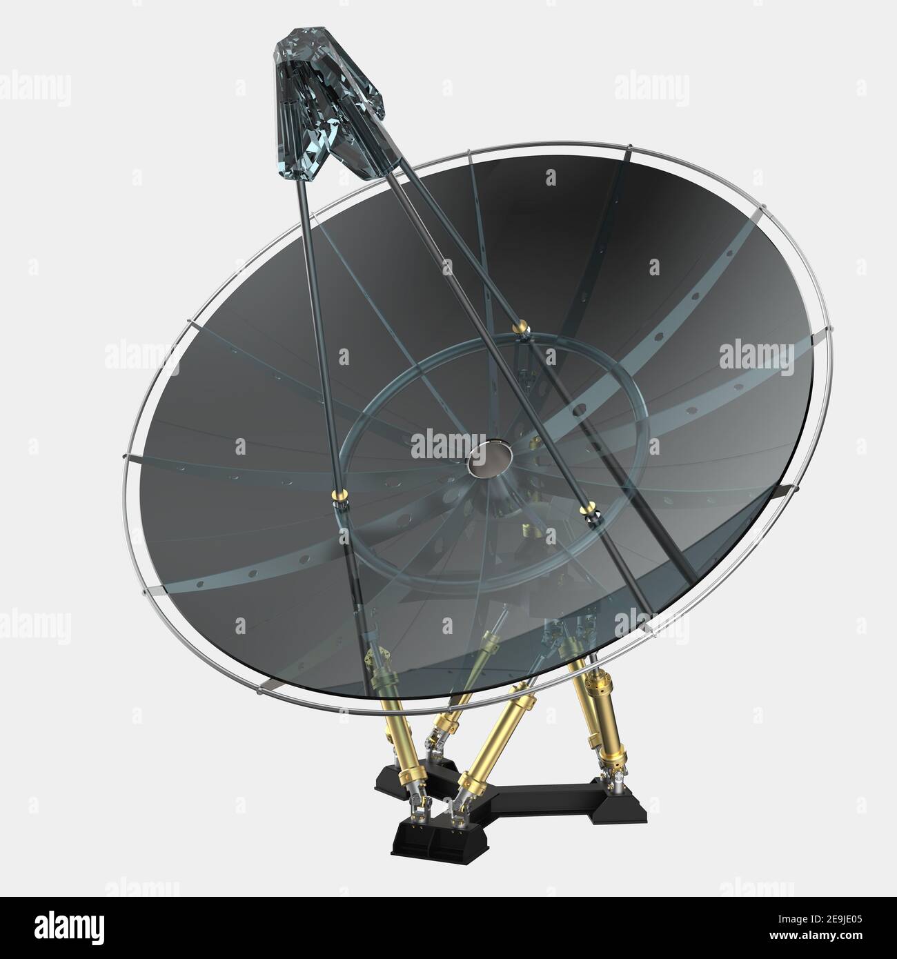 Radio antenna. Astronomy research technology. 3d rendering ...