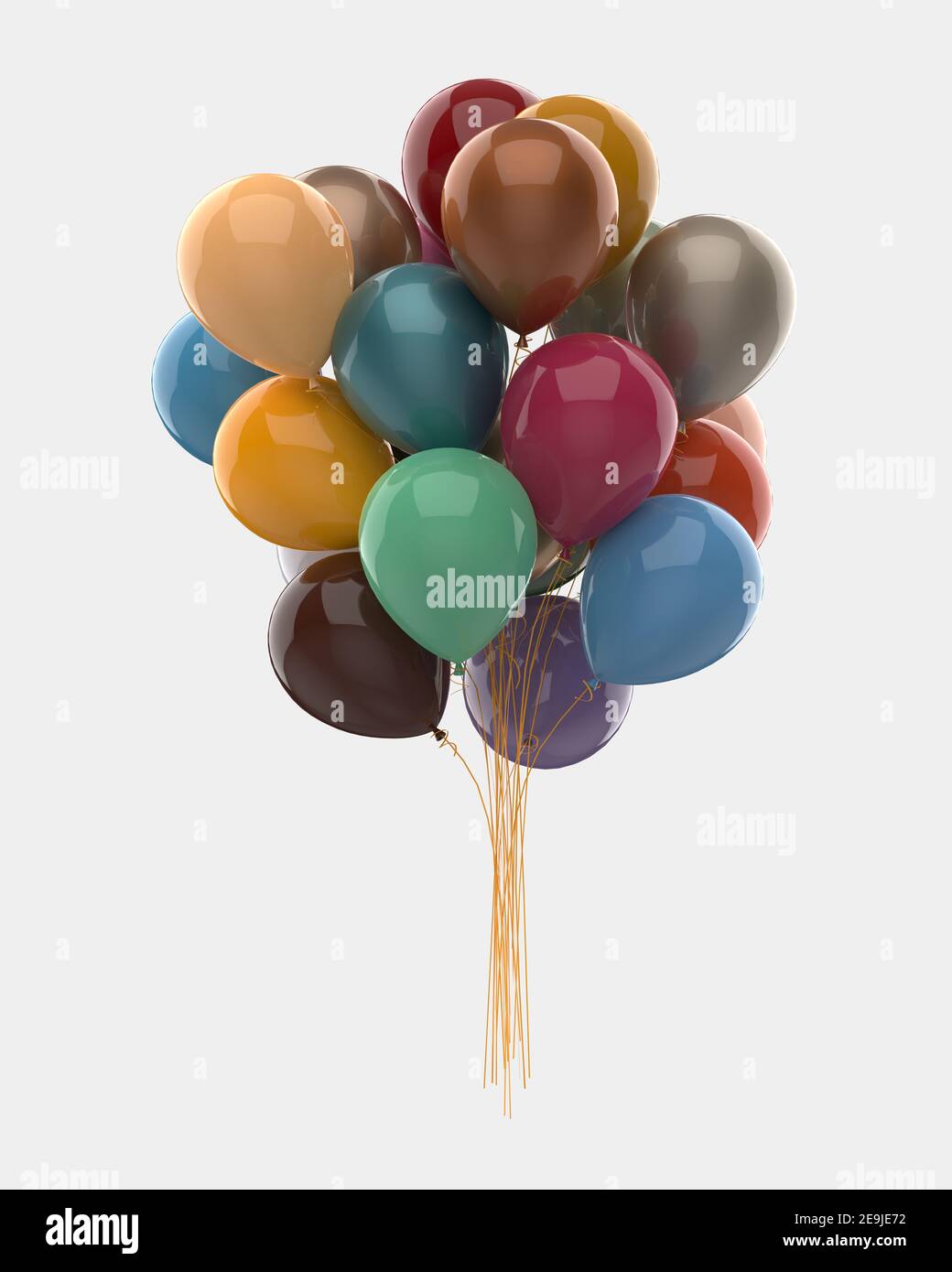 A bunch of balloons isolated on background. 3d rendering- illustration ...
