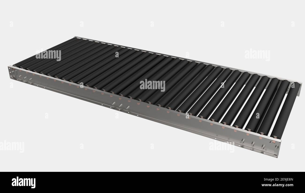 Empty conveyor belt isolated on background. 3d rendering - illustration ...
