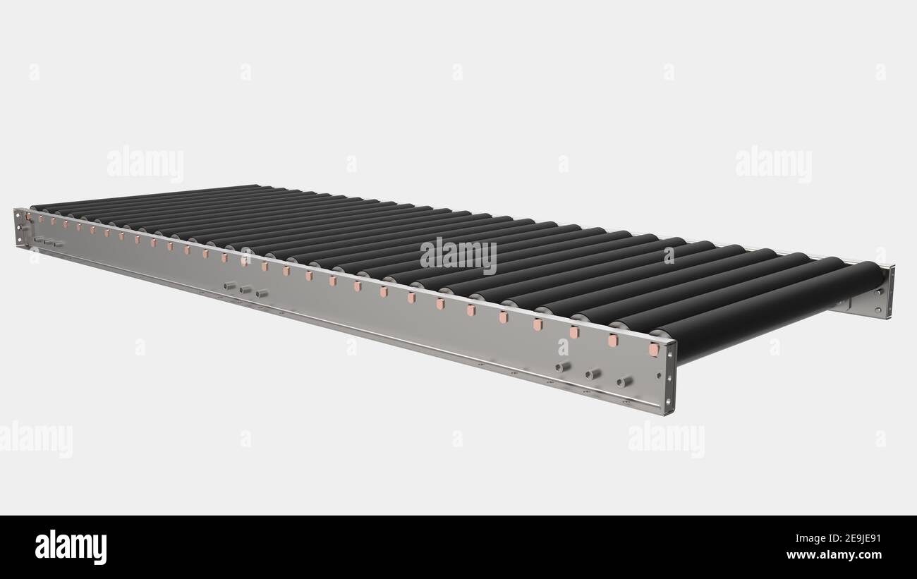 Empty conveyor belt isolated on background. 3d rendering - illustration ...