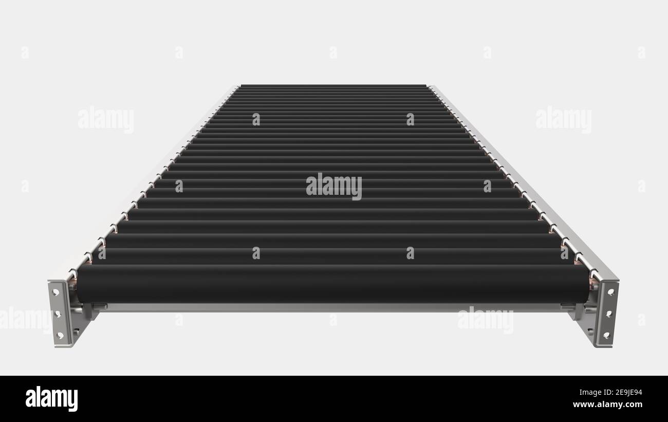 Empty conveyor belt isolated on background. 3d rendering - illustration ...