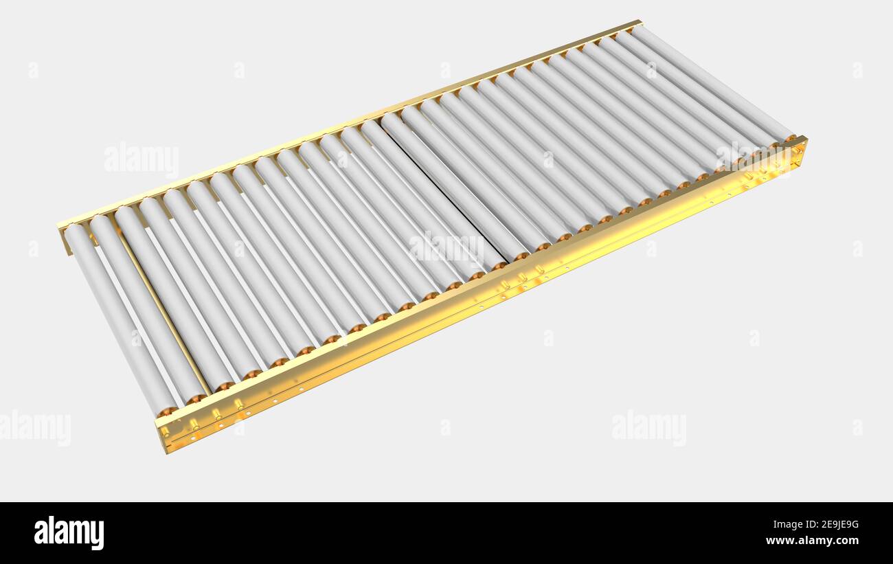 Empty conveyor belt isolated on background. 3d rendering - illustration ...