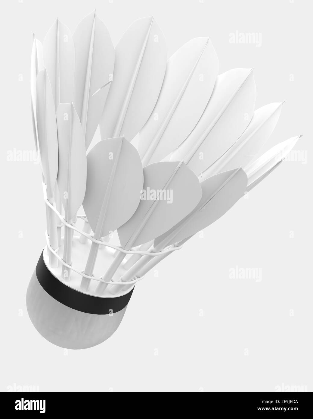 Shuttlecock isolated on grey background. 3d rendering - illustration ...