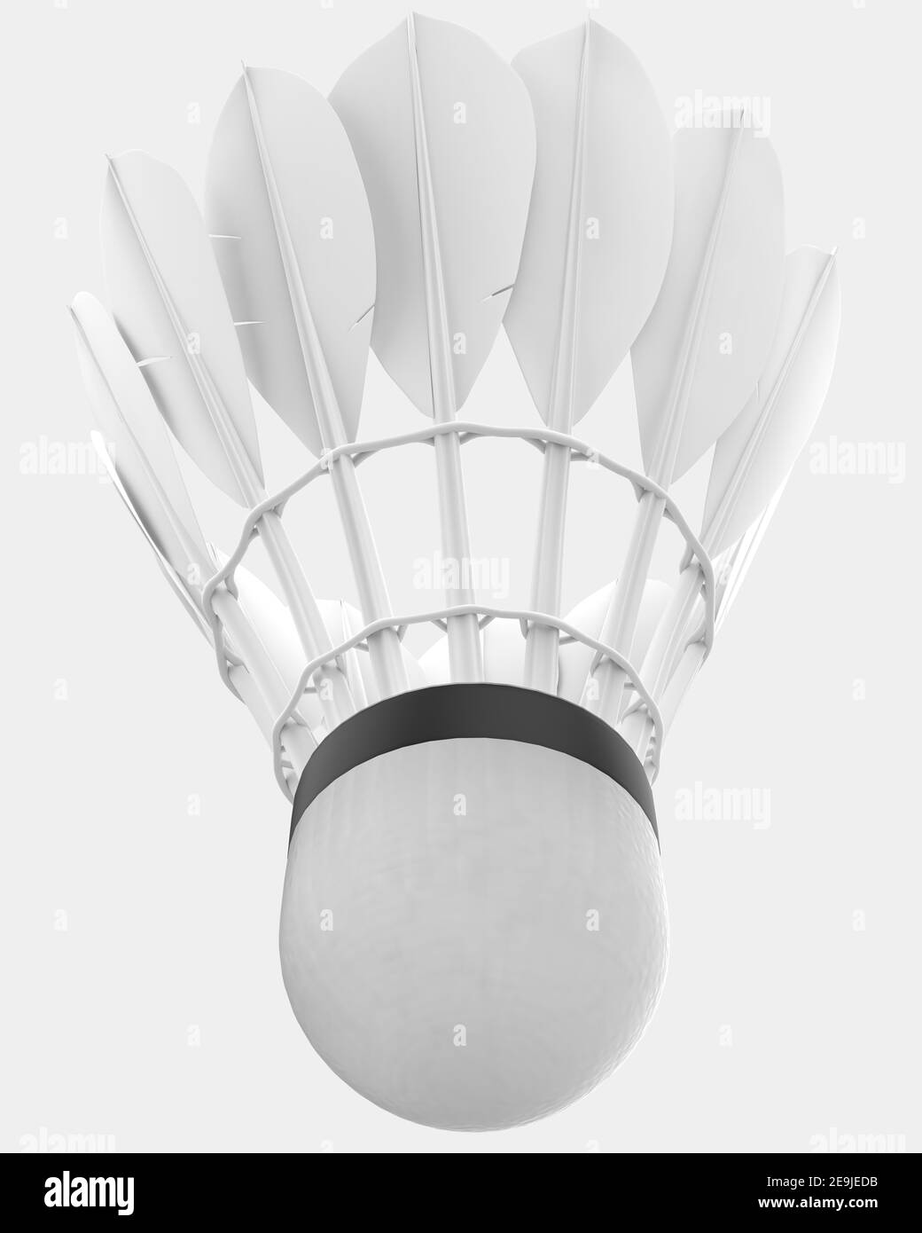 Shuttlecock isolated on grey background. 3d rendering - illustration ...