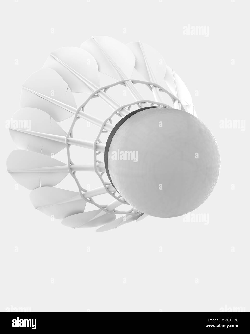 Shuttlecock isolated on grey background. 3d rendering - illustration ...