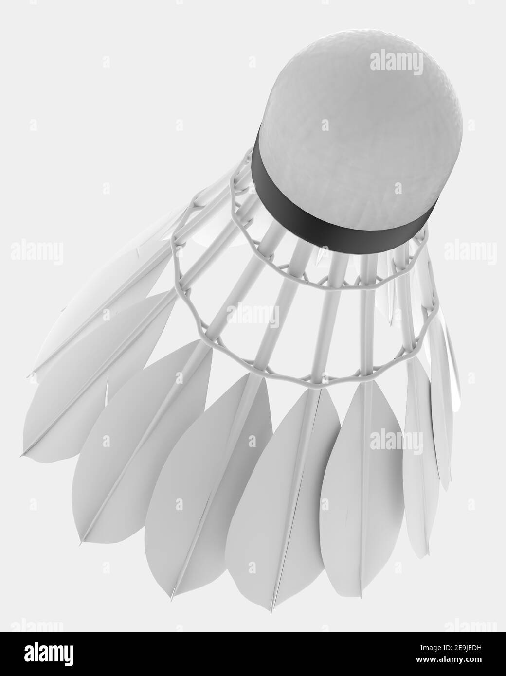 Shuttlecock isolated on grey background. 3d rendering - illustration ...