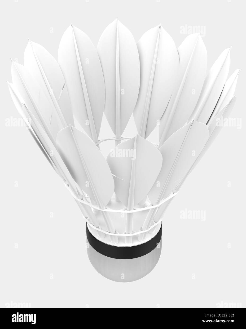 Shuttlecock isolated on grey background. 3d rendering - illustration ...