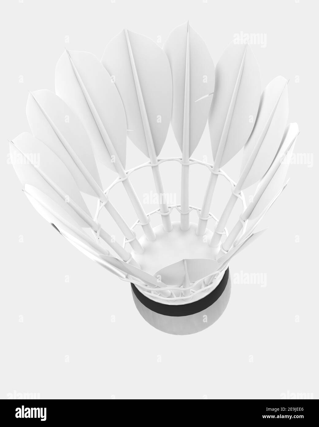 Shuttlecock isolated on grey background. 3d rendering - illustration ...