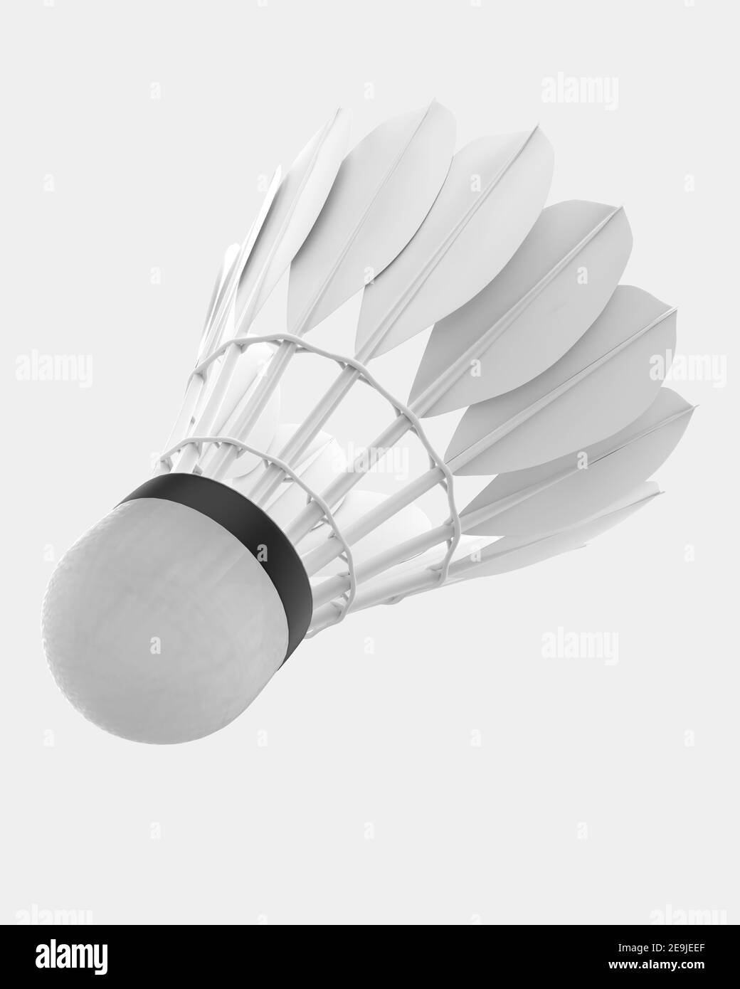 Shuttlecock isolated on grey background. 3d rendering - illustration ...