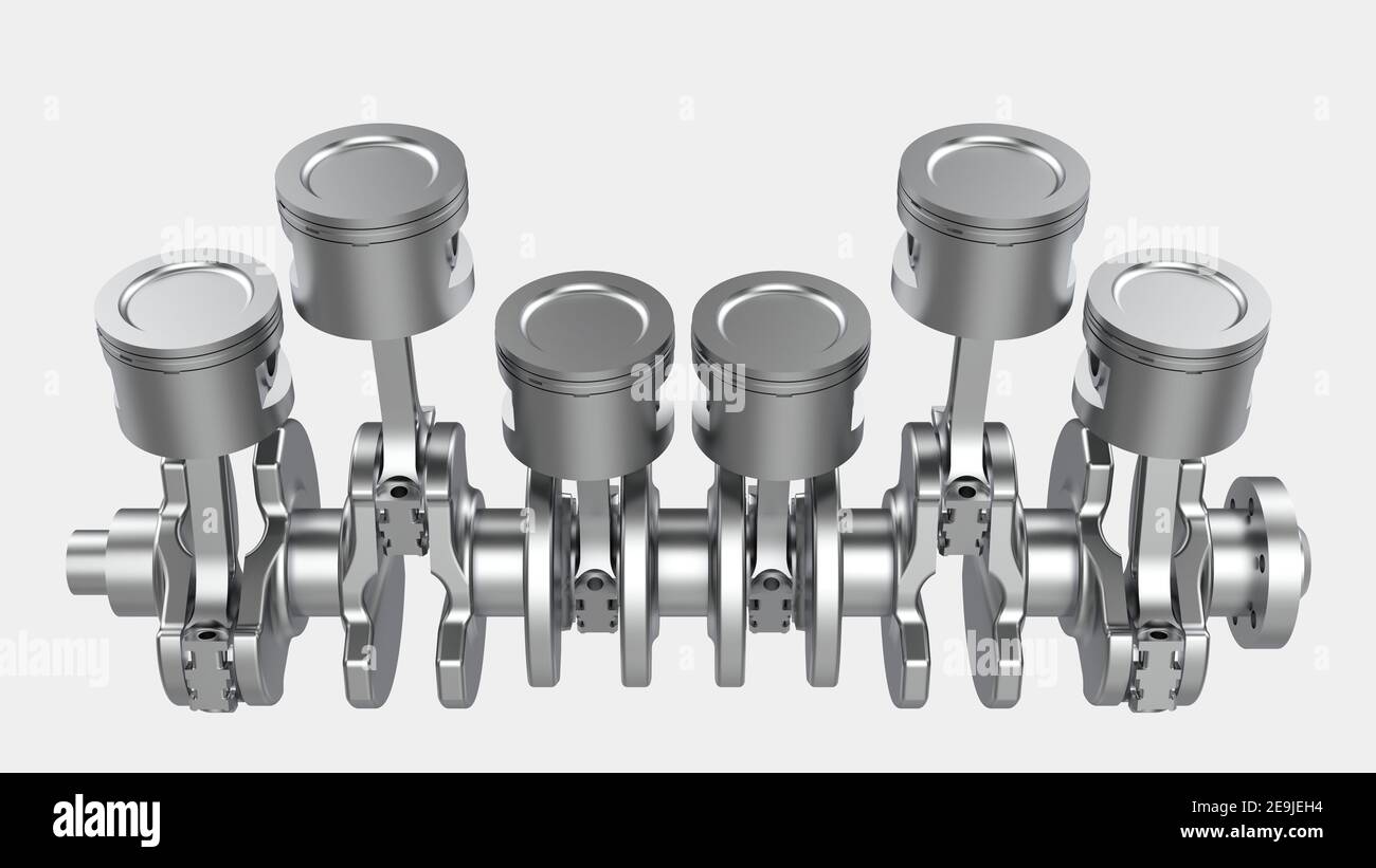 Engine crank shaft isolated on background. 3d rendering - illustration ...