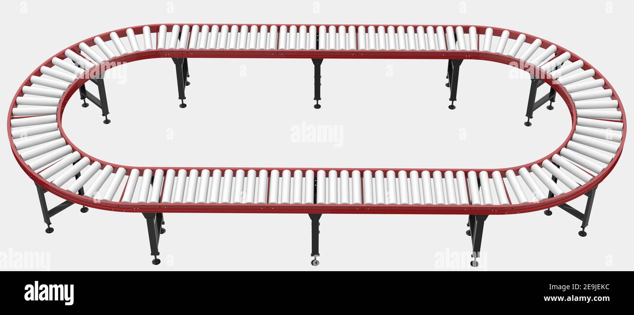 Empty conveyor belt isolated on background. 3d rendering - illustration ...