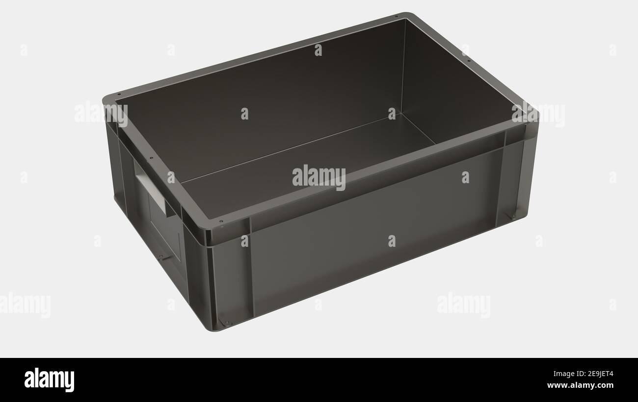 Empty plastic crate for fruits and vegetables isolated on background ...