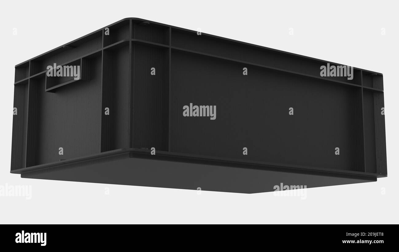 Empty plastic crate for fruits and vegetables isolated on background ...