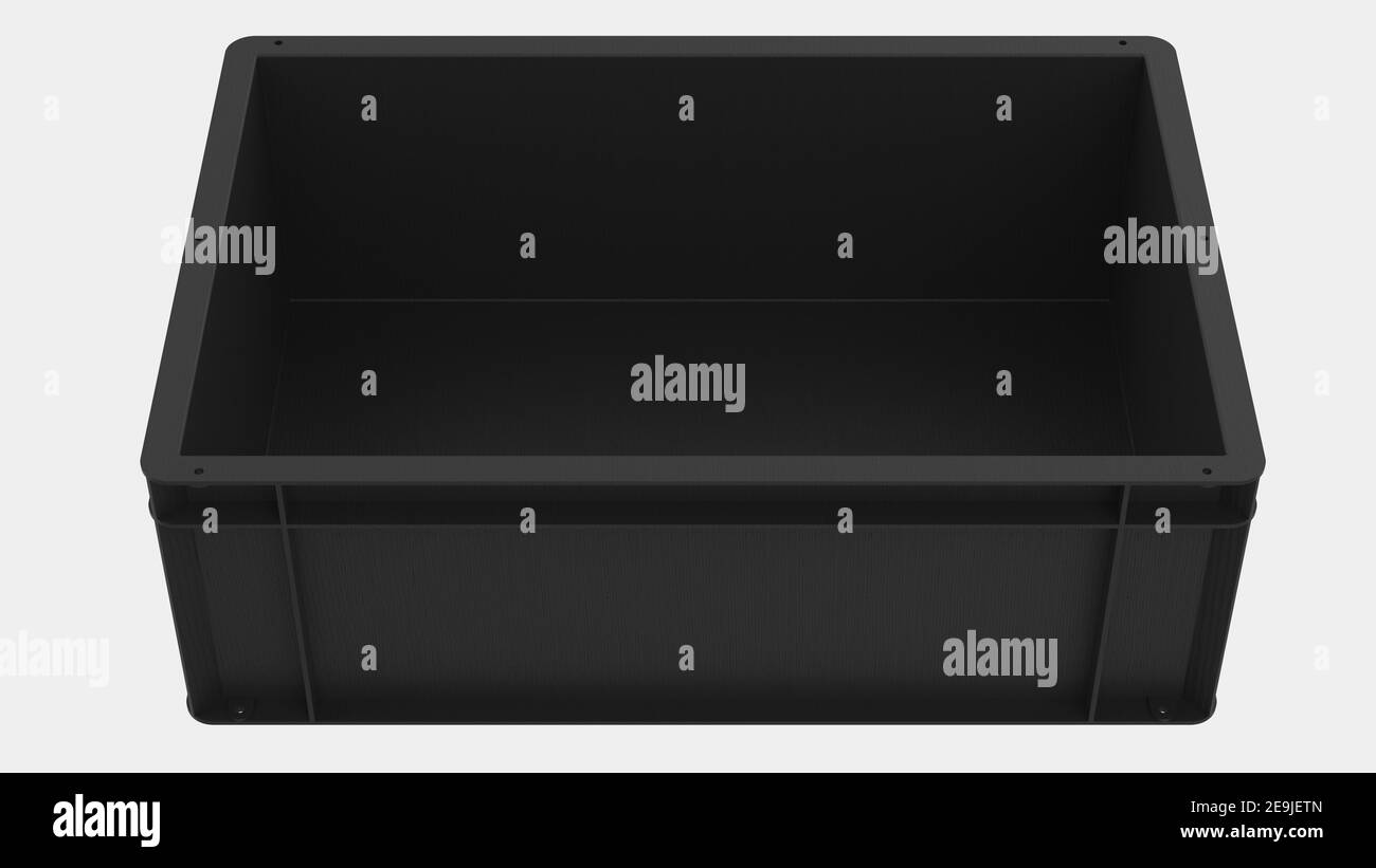 Empty plastic crate for fruits and vegetables isolated on background ...