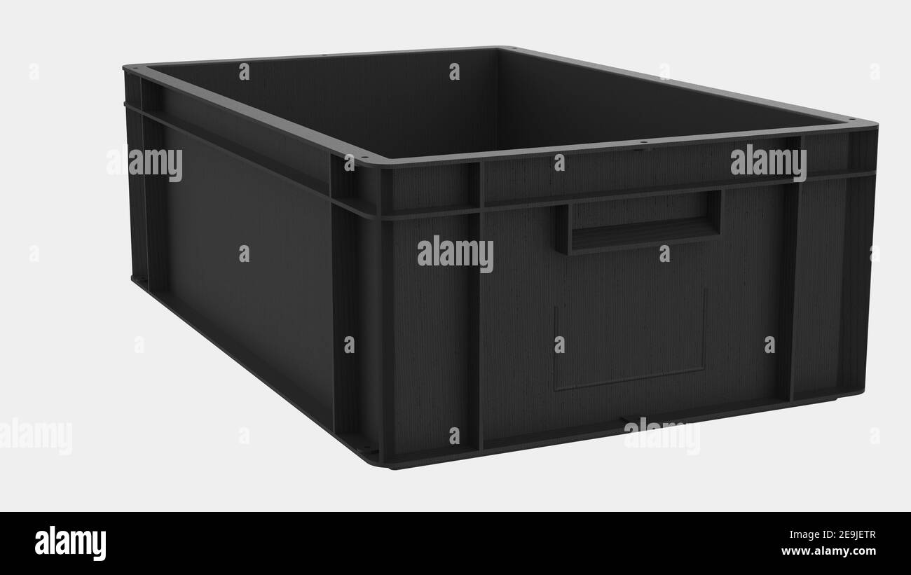 Empty plastic crate for fruits and vegetables isolated on background ...