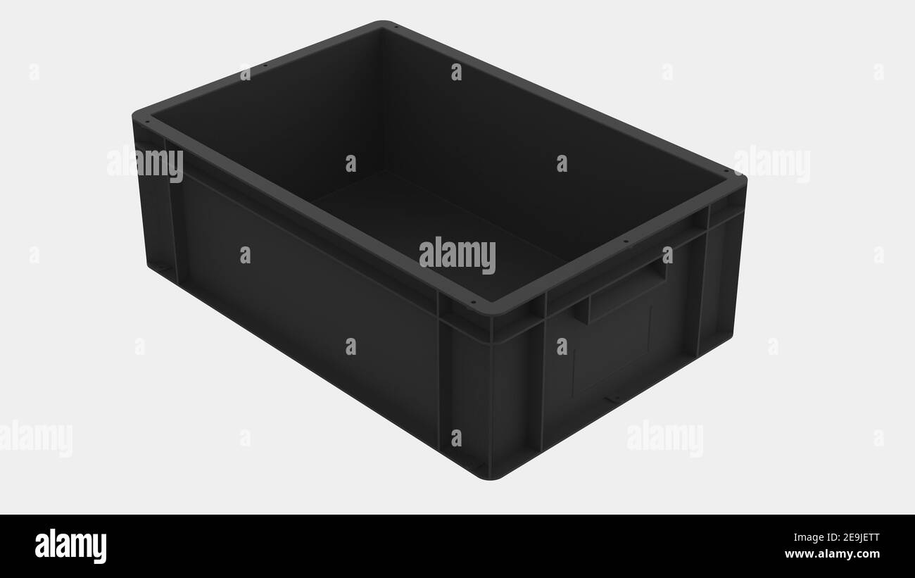 Empty plastic crate for fruits and vegetables isolated on background ...