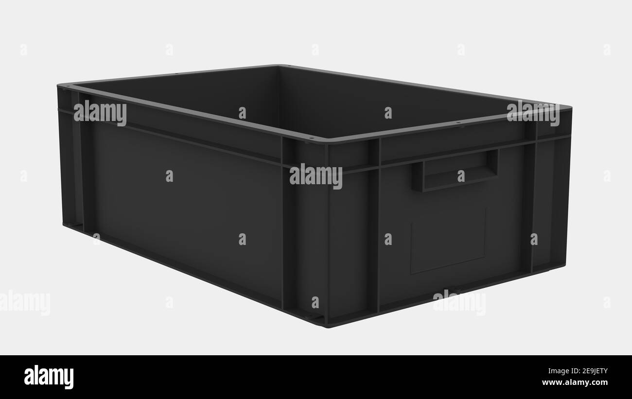 Empty plastic crate for fruits and vegetables isolated on background ...