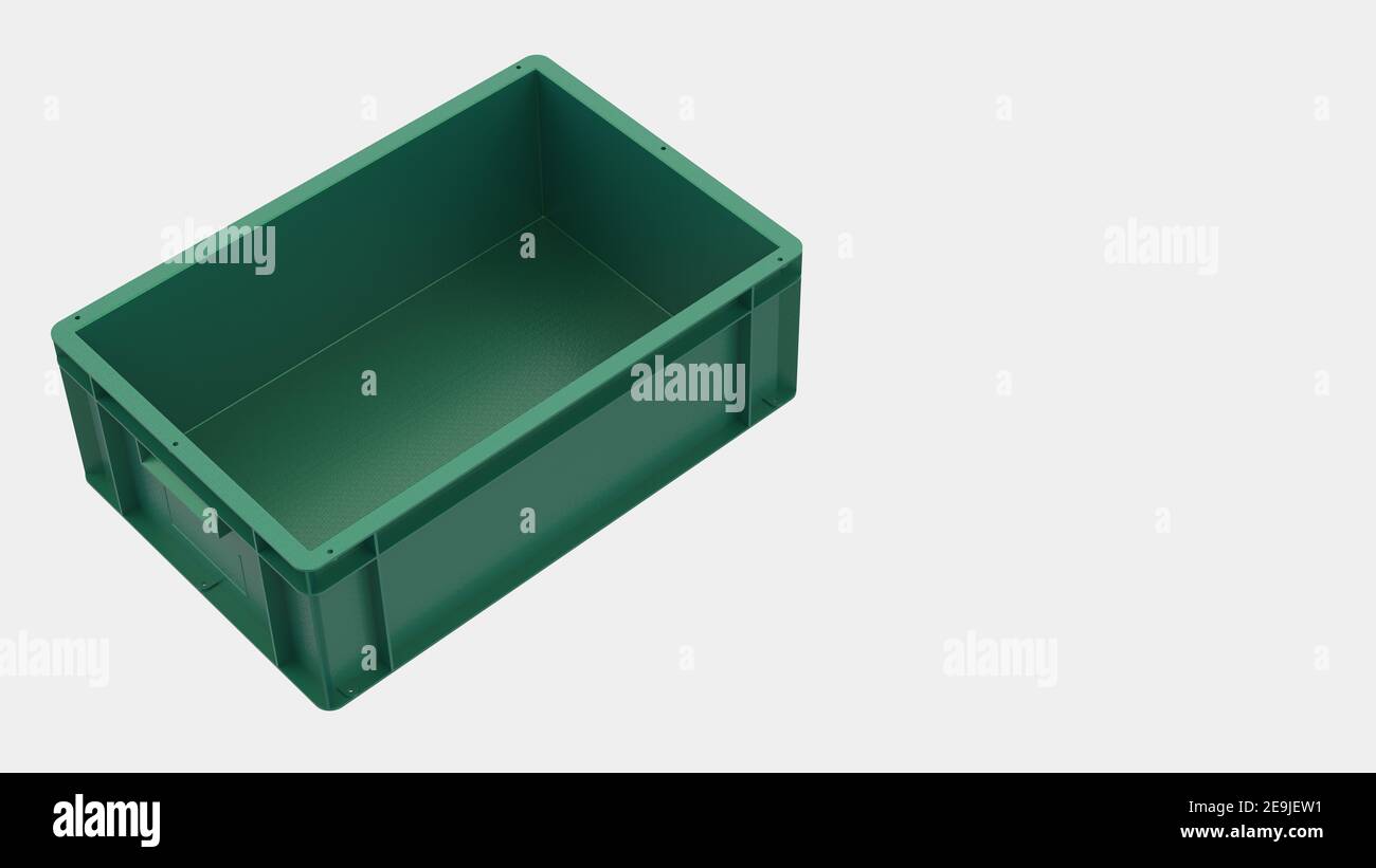 Empty plastic crate for fruits and vegetables isolated on background ...