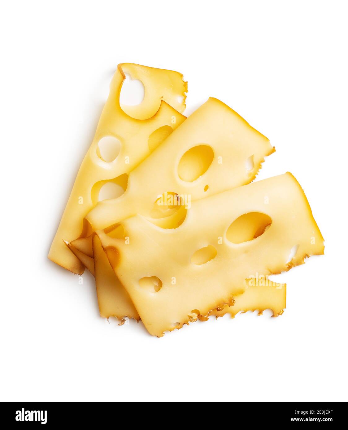 Sliced smoked hard cheese isolated on white background Stock Photo - Alamy