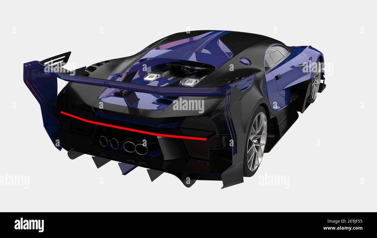 Hyper car isolated on grey background. 3d rendering - illustration ...