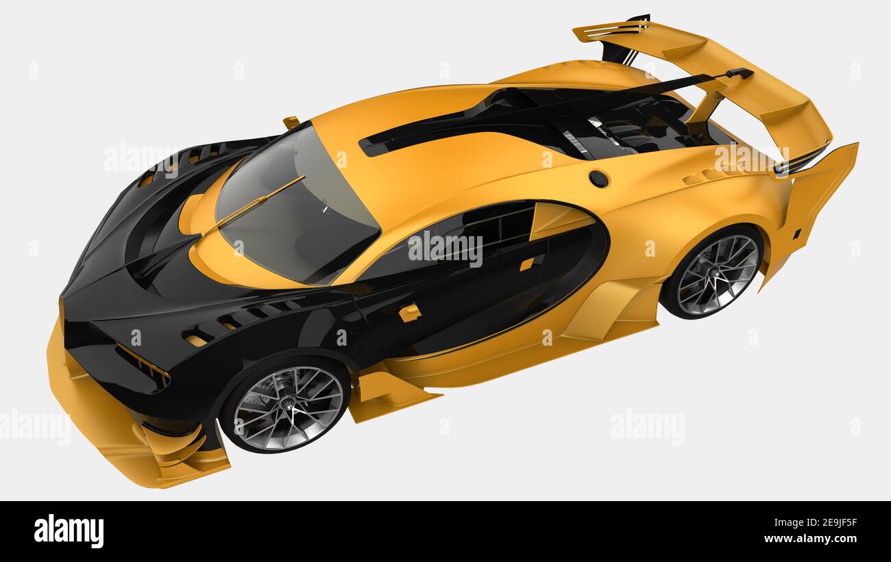 Hyper car isolated on grey background. 3d rendering - illustration ...