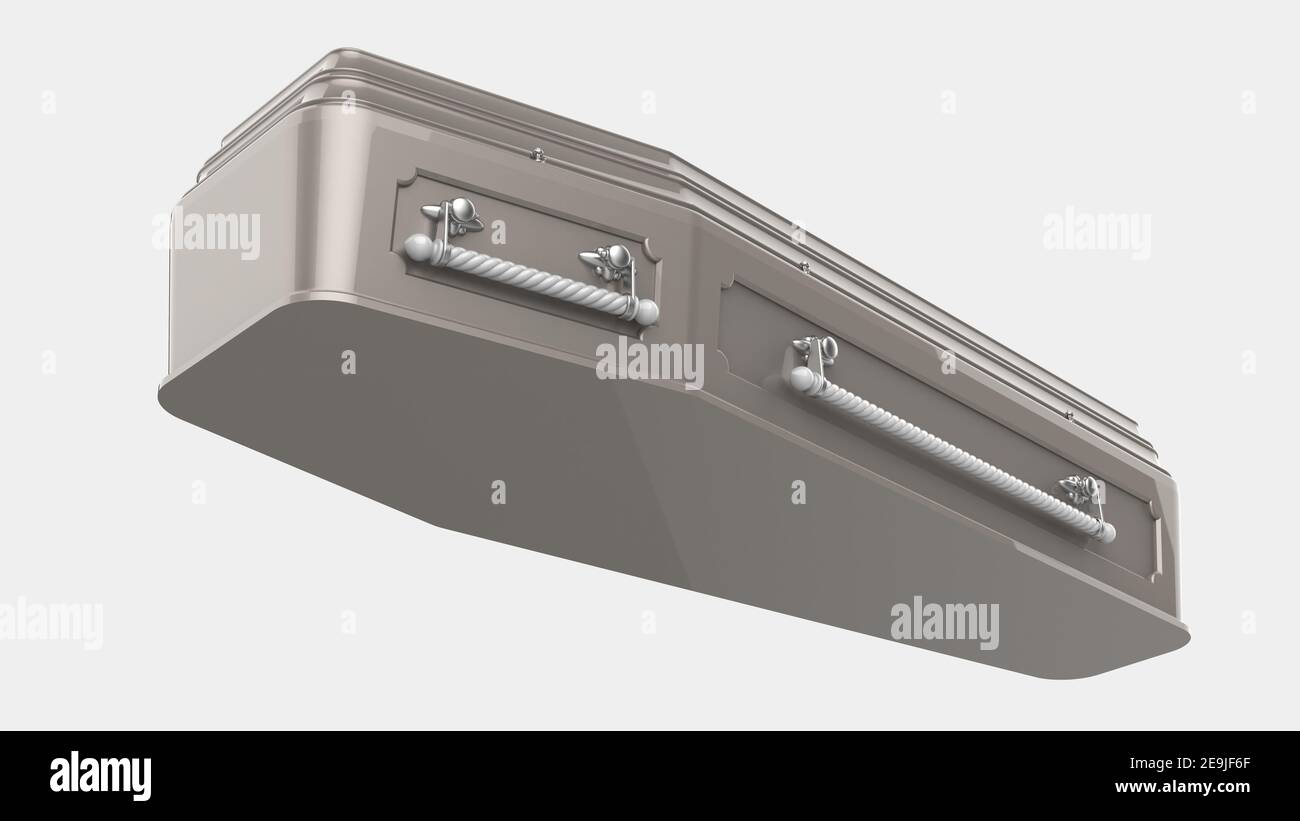 Closed coffin isolated on background. 3d rendering - illustration Stock ...