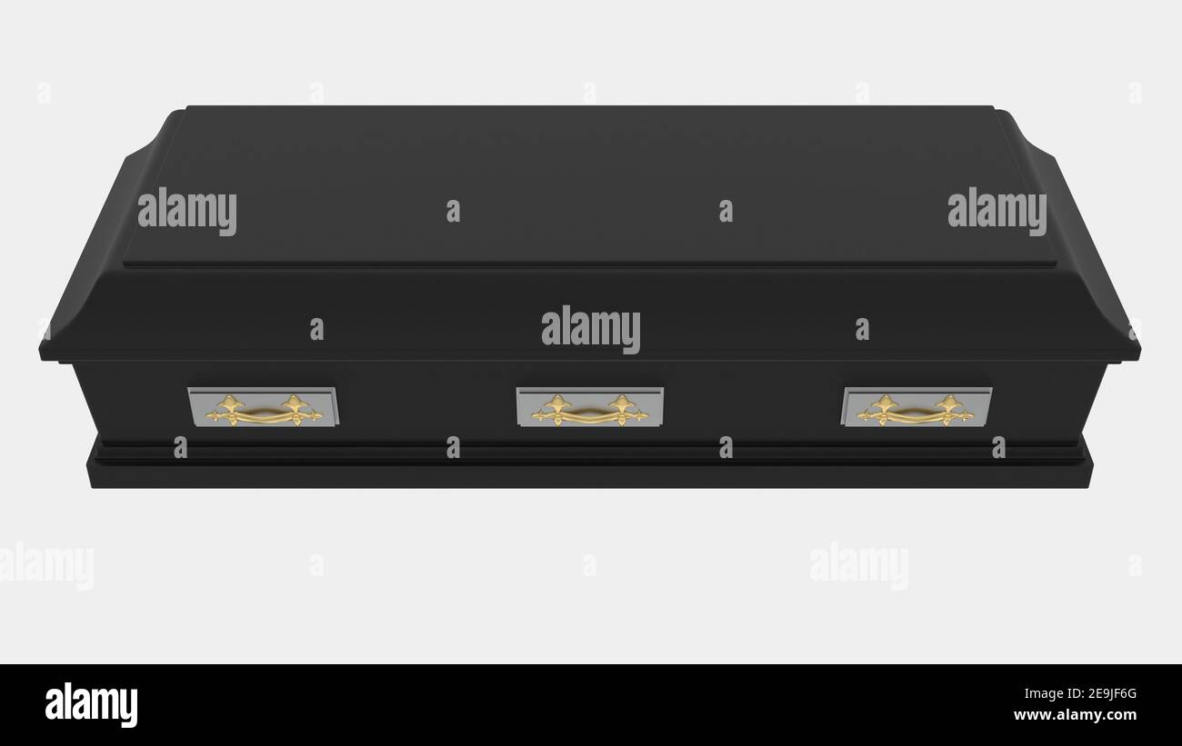 Closed coffin isolated on background. 3d rendering - illustration Stock ...