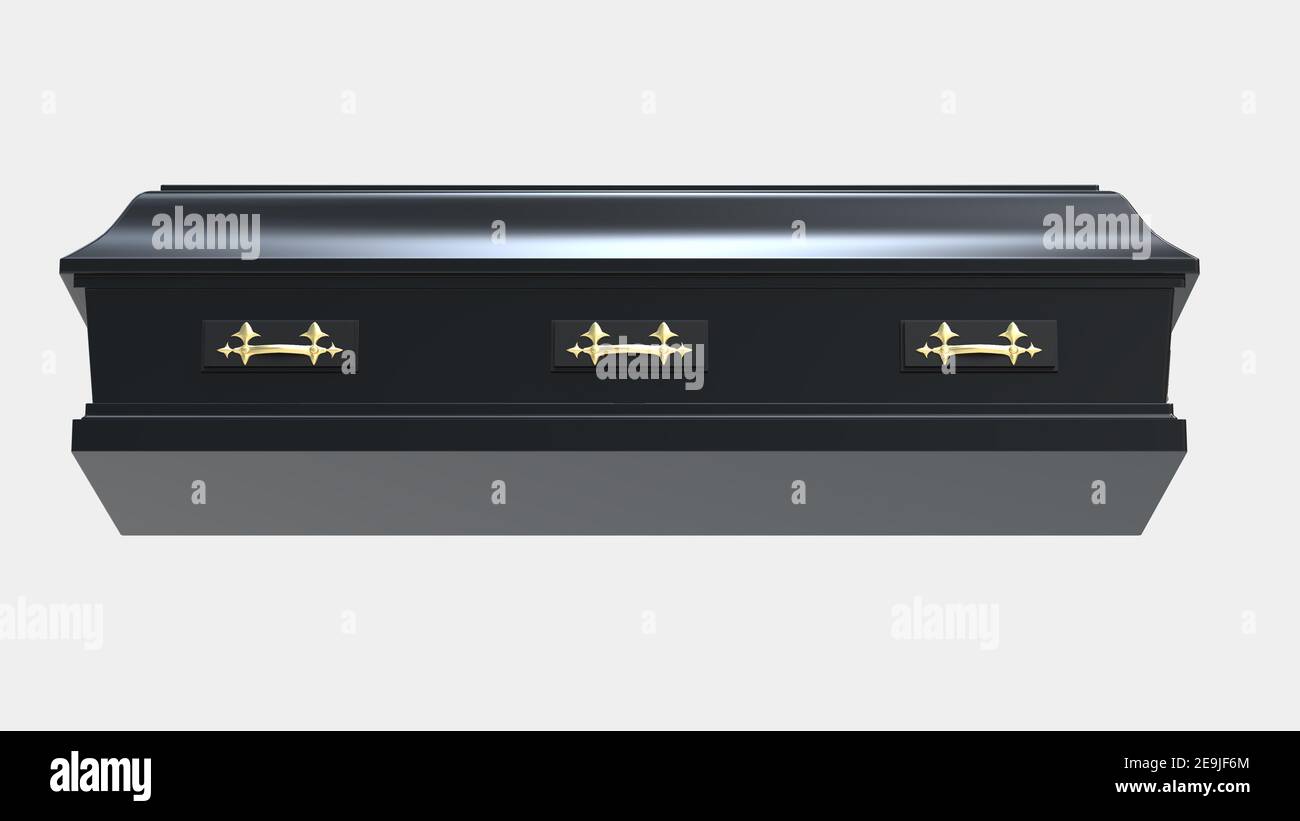 Closed coffin isolated on background. 3d rendering - illustration Stock ...