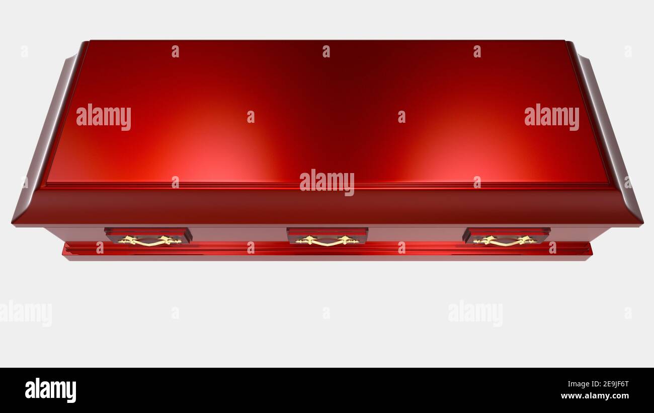 Closed coffin isolated on background. 3d rendering - illustration Stock ...