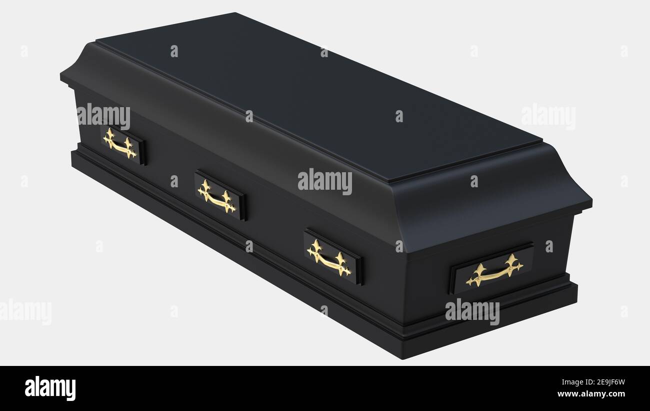 Closed coffin isolated on background. 3d rendering - illustration Stock ...
