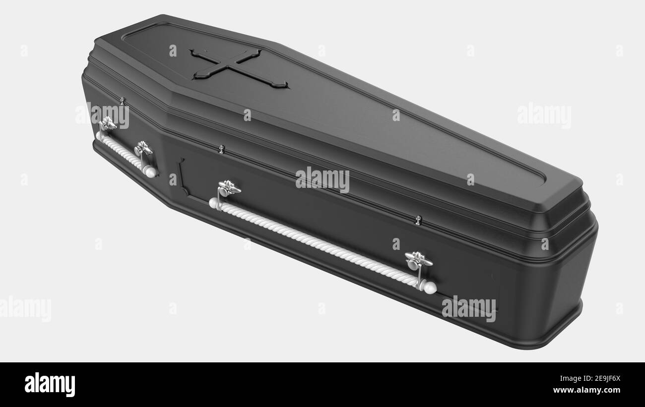 Closed coffin isolated on background. 3d rendering - illustration Stock ...