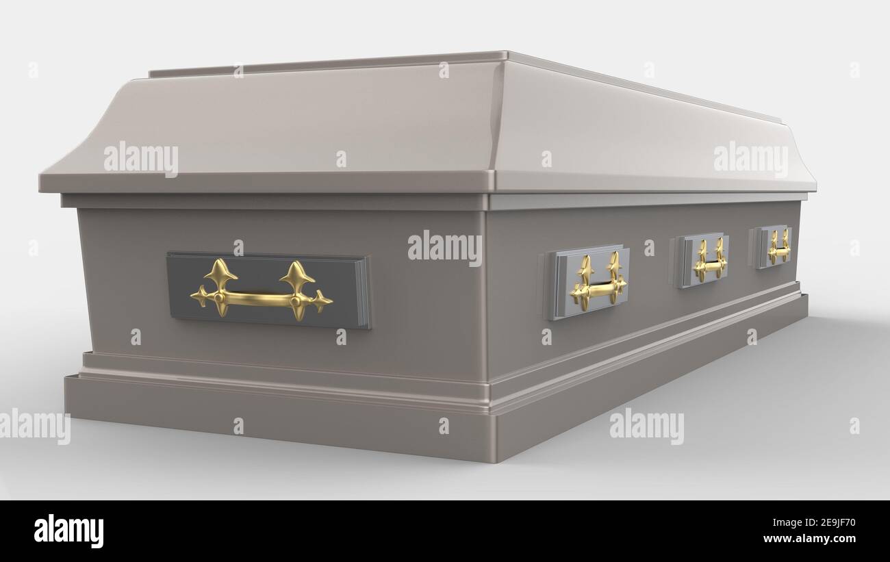 Closed coffin isolated on background. 3d rendering - illustration Stock ...