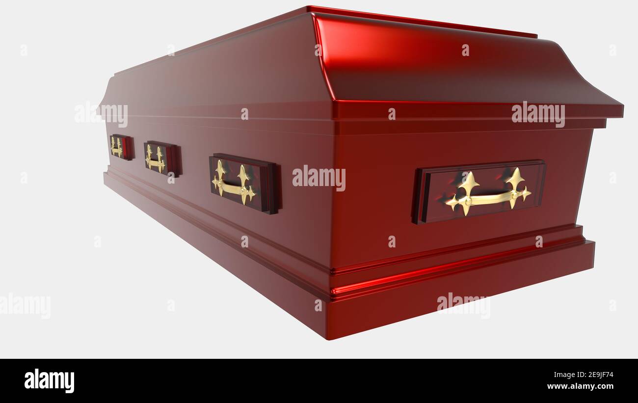 Closed coffin isolated on background. 3d rendering - illustration Stock ...
