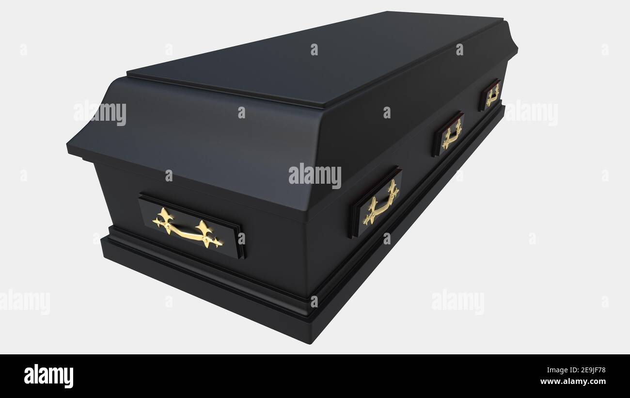 Closed coffin isolated on background. 3d rendering - illustration Stock ...